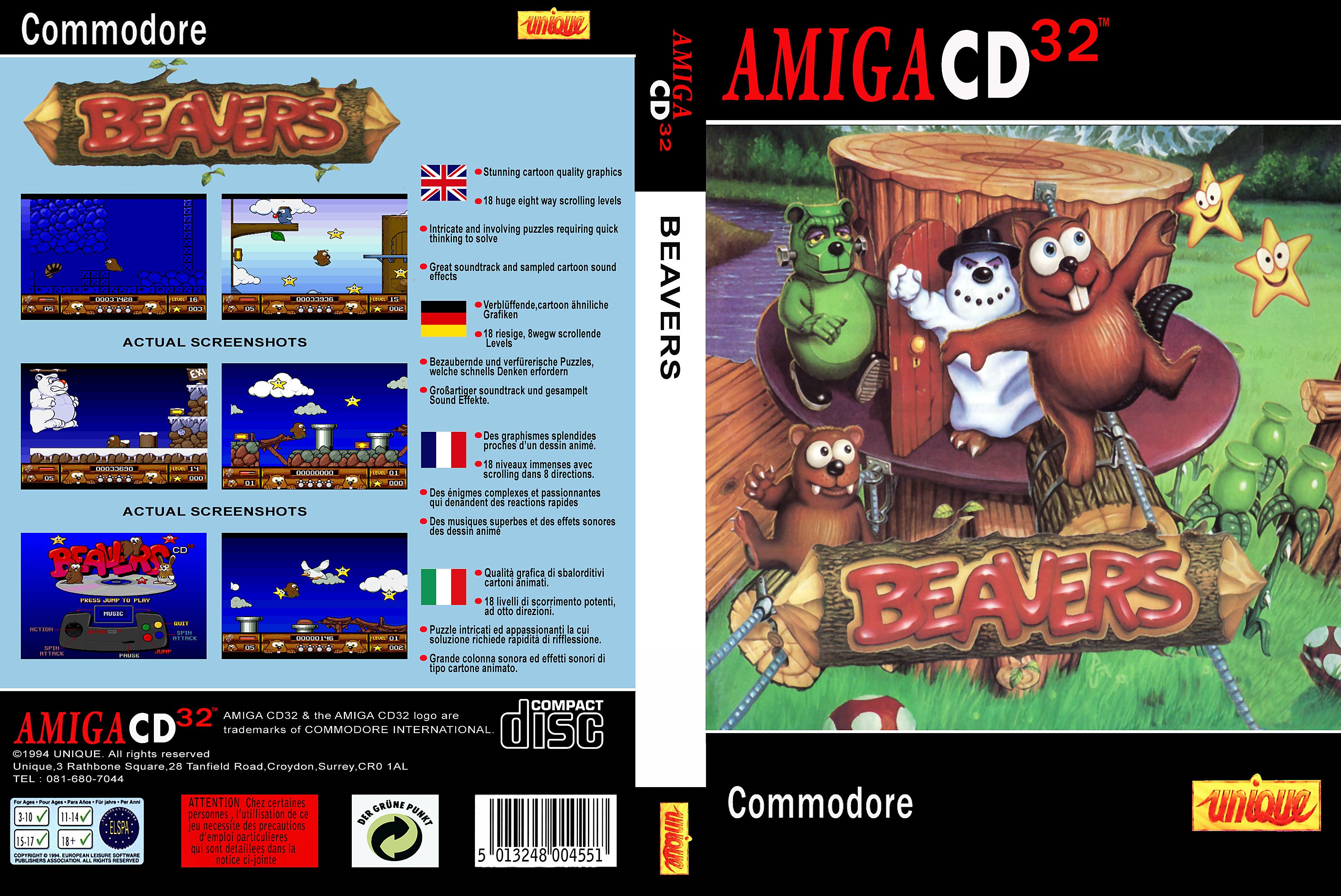 Commodore Amiga CD32 Game Covers Box Scans Box Art CD Labels Cart Labels