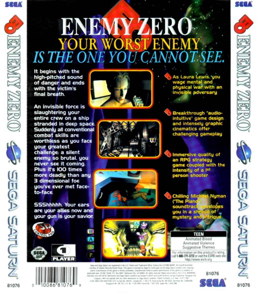 Sega Saturn E Enemy Zero U Game Covers Box Scans Box Art CD Labels Cart ...