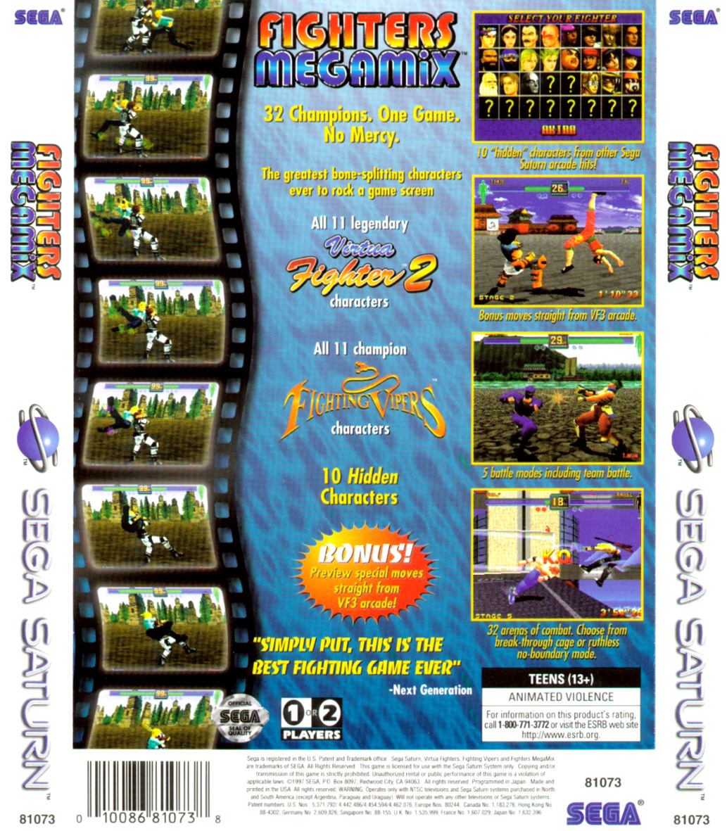 Sega Saturn F Fighters Megamix U Game Covers Box Scans Box Art CD ...