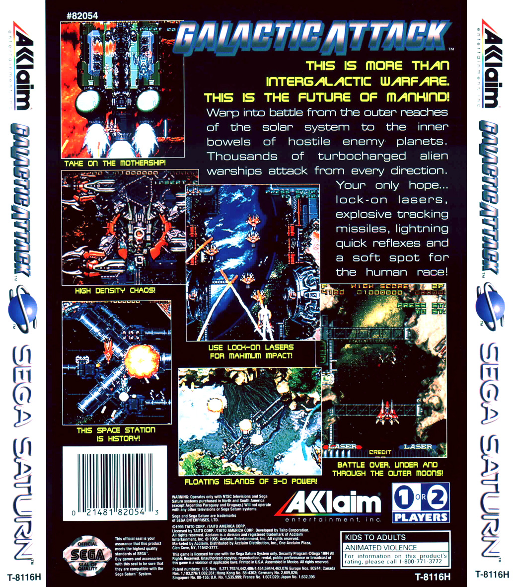 Sega Saturn G Galactic Attack U Game Covers Box Scans Box Art CD Labels ...