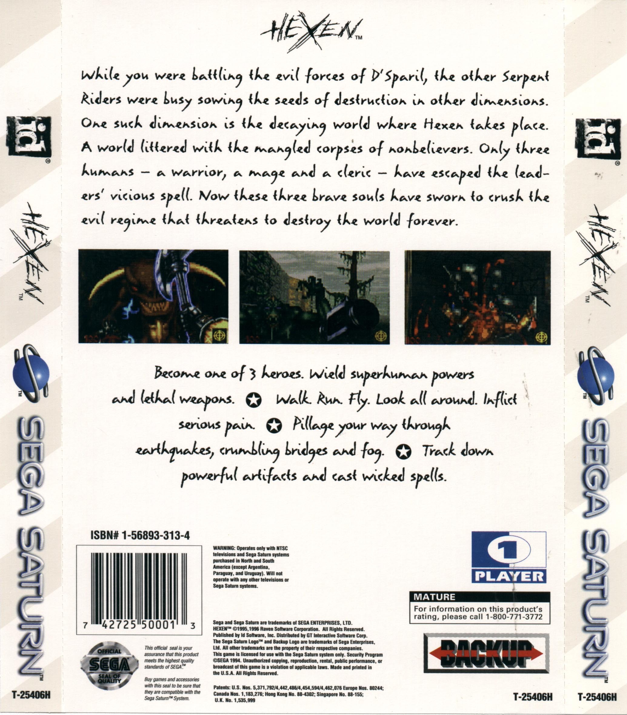 Sega Saturn H Hexen U Game Covers Box Scans Box Art CD Labels Cart Labels