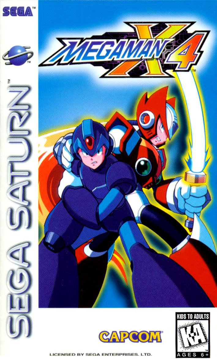Sega Saturn M Megaman X4 U Game Covers Box Scans Box Art CD Labels Cart ...