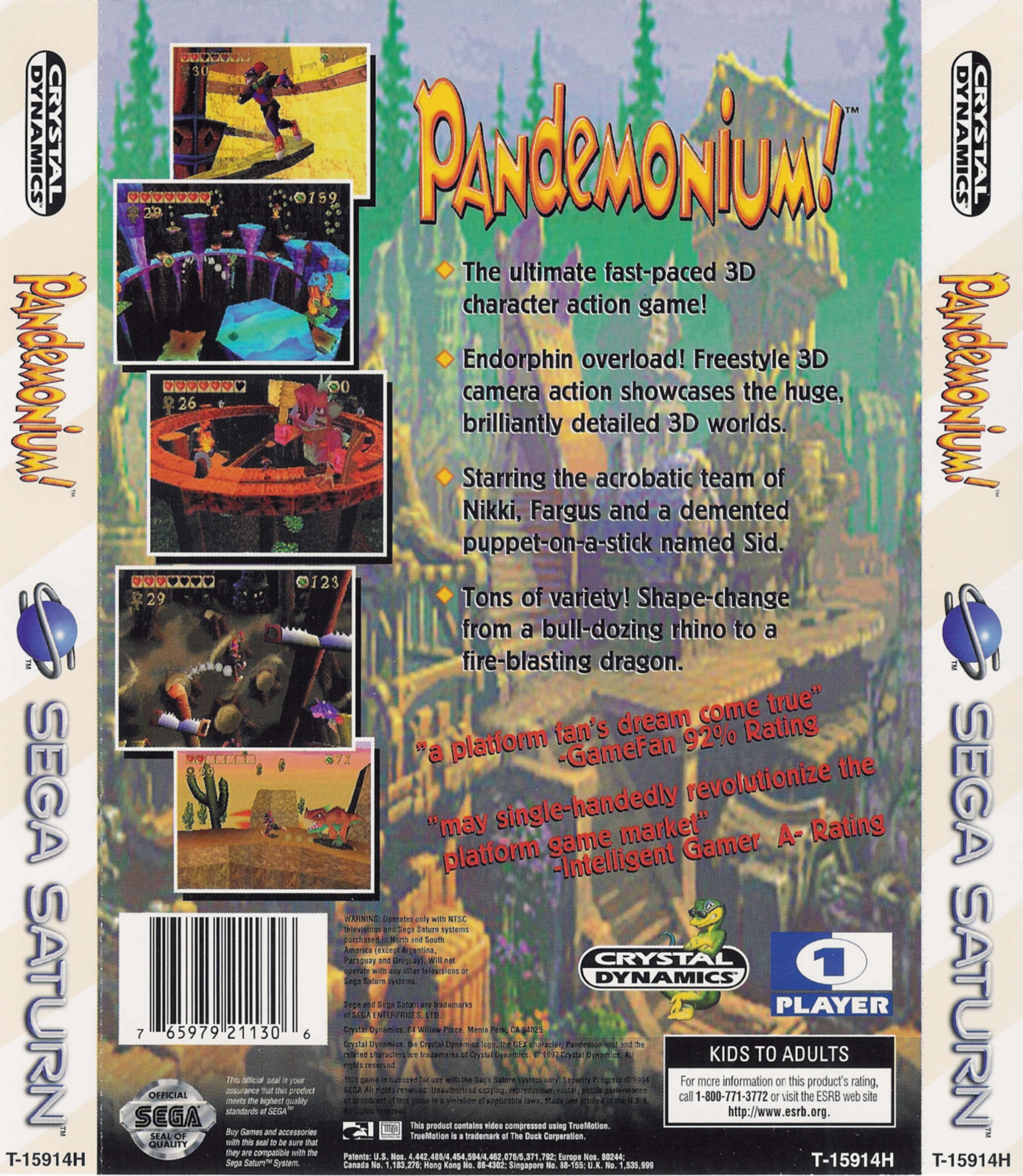 Sega Saturn P Pandemonium U Game Covers Box Scans Box Art CD Labels ...