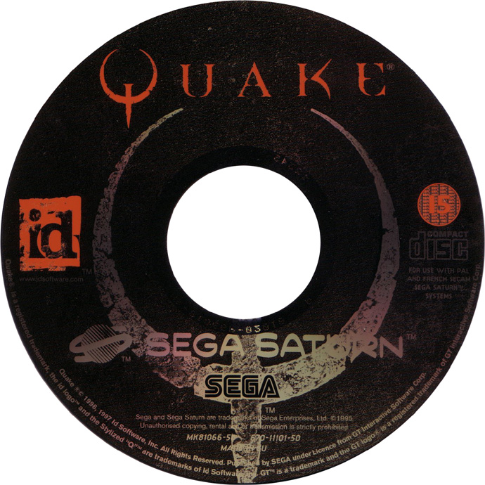 Sega Saturn Q Quake E Game Covers Box Scans Box Art CD Labels Cart Labels