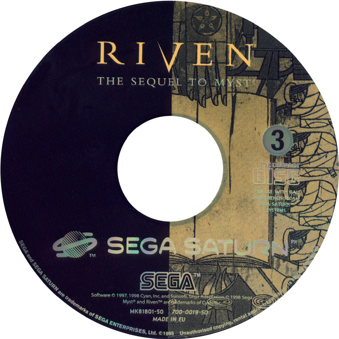 Sega Saturn R Riven E Game Covers Box Scans Box Art CD Labels Cart Labels