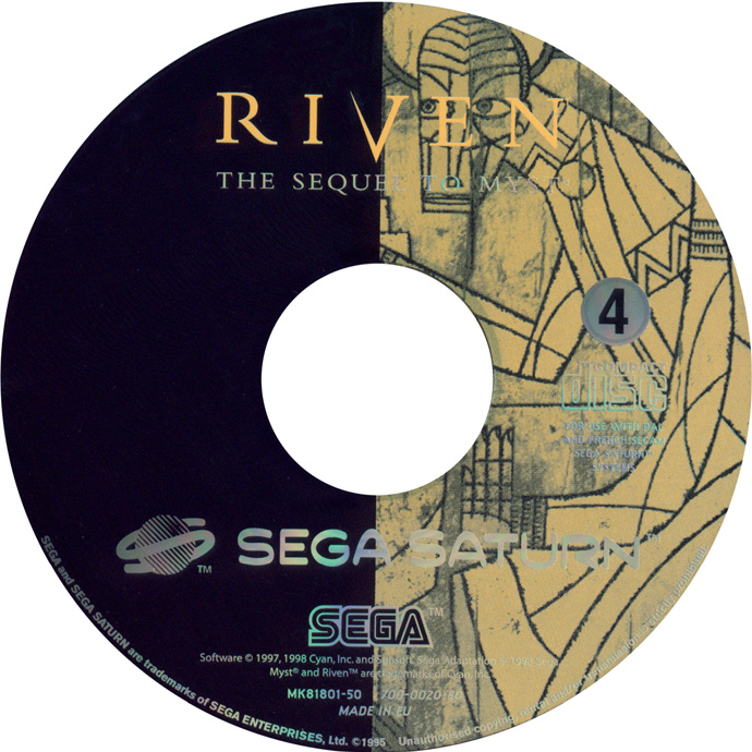 Sega Saturn R Riven E Game Covers Box Scans Box Art CD Labels Cart Labels