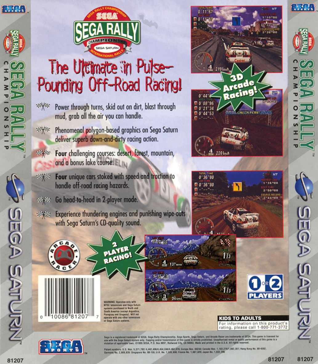 Sega Saturn S Sega Rally U Game Covers Box Scans Box Art CD Labels Cart ...