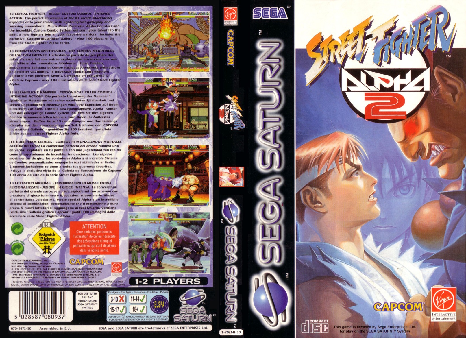 Sega Saturn S Street Fighter Alpha 2 E Game Covers Box Scans Box Art CD ...