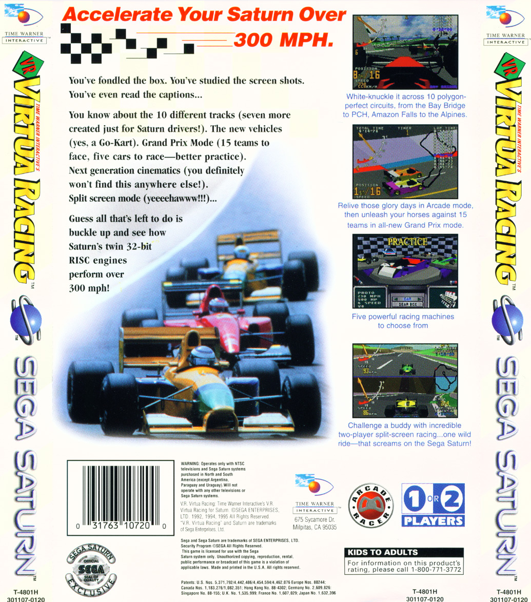 Sega Saturn V Virtua Racing U Game Covers Box Scans Box Art CD Labels ...